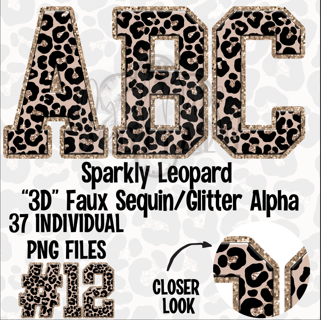 Sparkly Leopard Faux Sequins/Glitter Alpha Set Digital Download – Rice ...
